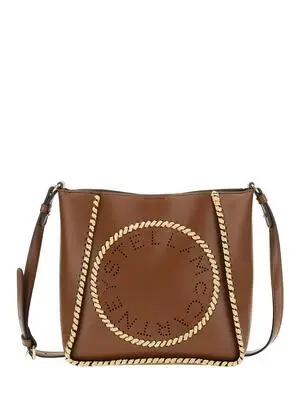 Stella McCartney Raffia Logo Crossbody Bag - Marrone