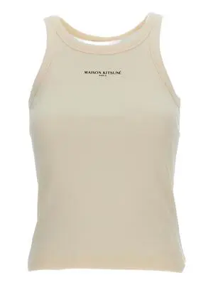 Maison Kitsuné Logo Sleeveless Top - Beige