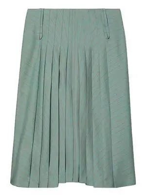 TORY BURCH Pleated Wool Midi Skirt