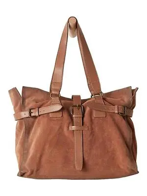 Free People Wild Thing Suede Tote - Biscuit