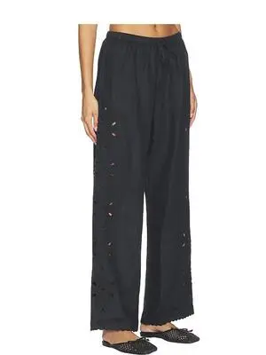 Rails Mirina Pant Eyelet Linen - Black
