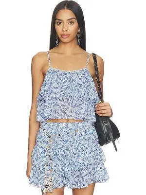 Isabel Marant Étoile Erisa Ruffled Floral Print Top - Blue