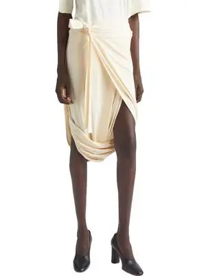 LEMAIRE Draped Crepe Jersey Wrap Skirt - Cream