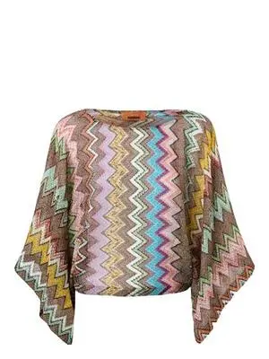 Missoni Long-sleeved Top With Macro Zigzag Pattern - Black & Multicoloured