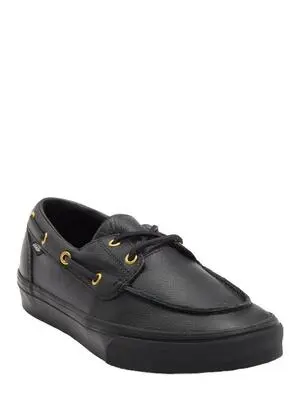 VANS Leather Boat Shoe - Black
