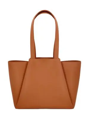KAAI Midi Pyramid Leather Tote Cognac