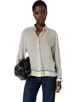 Gerard Darel Clariane Monogram Print Shirt - Jeans