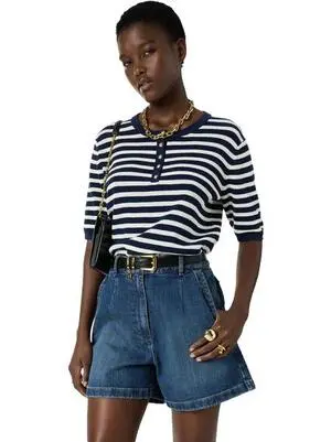GERARD DAREL Laina Striped Knit Top