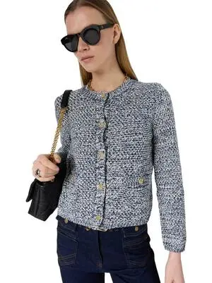 Gerard Darel Leora Button-front Cardigan - Navy Blue