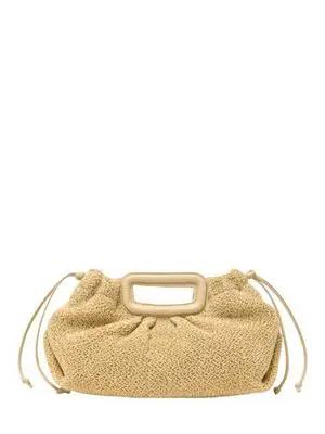 Maje Mipli Bouclé-effect Clutch - Sand