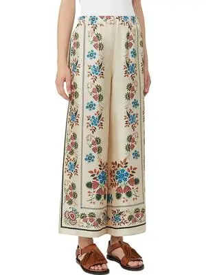 Max Mara Wide Leg Silk Pants - Ivory