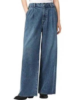 ALLSAINTS Haze High-rise Pleated Jeans - Mid Indigo
