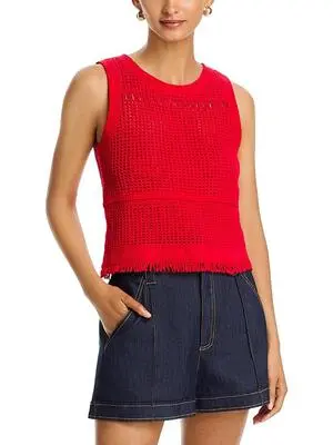 Aqua Crochet Top - Red