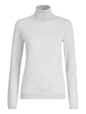 Brunello Cucinelli Cashmere-silk-blend Rollneck Sweater - Grey