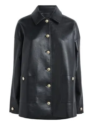 ANINE BING Regenerated Leather Luca Jacket Black