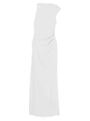 Patrizia Pepe Asymmetric Crêpe Maxi Dress - Grey