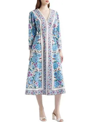 CLEOBELLA Blanche Print Organic Cotton Midi Dress - Fluora Print