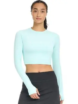 BLOQUV Upf 50+ Long Sleeve Crop Top - Mint