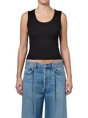 AGOLDE Shrunken Poppy Tank Top - Black