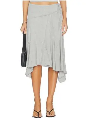 With Jéan Sharni Knit Jersey Skirt - Light Grey
