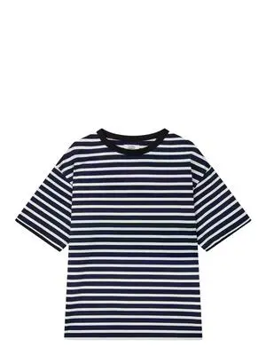 STUDIO TOMBOY Striped Crew-neck T-shirt - Blue