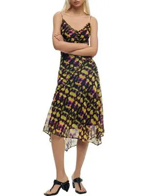 DESIGUAL Abstract Print Chiffon Slipdress