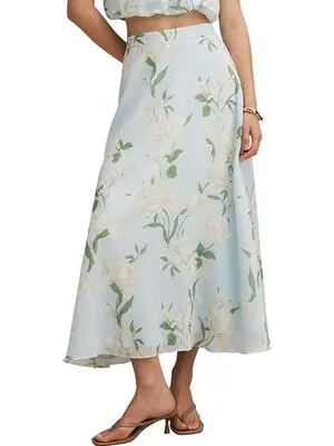 EVER NEW Maisie Circle Midi Skirt - Soft Blue Co-ord