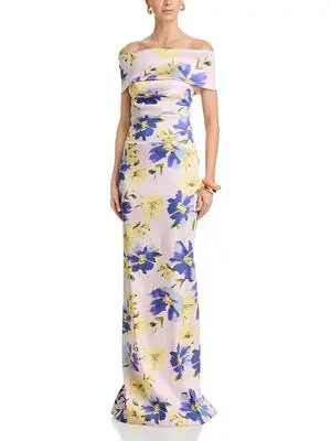 Rickie Freeman For Teri Jon Mikado Printed Gown - Bls Multi