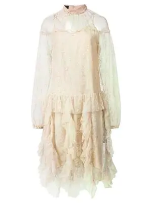 Rochas Lace Sheer Dress - Neutrals