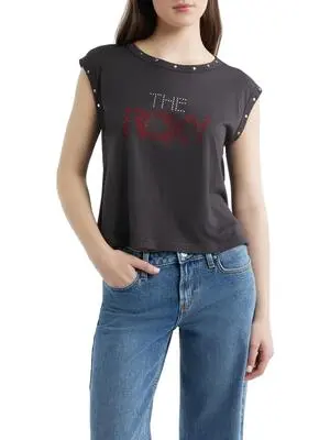 Daydreamer Rhinestone Graphic T-shirt - Reactive Black