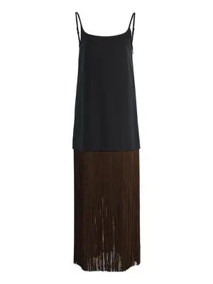 Alaïa Fringe Slip Dress - Black