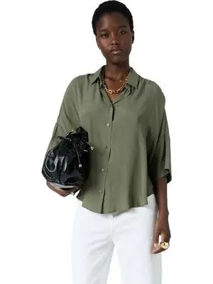 Gerard Darel Cirae Oversized Shirt Medium Khaki