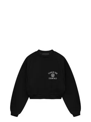 Fear Of God Fleece Cropped Crewneck Black