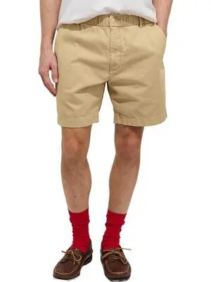 ALEX MILL Pull-On Cotton Shorts Beeswax