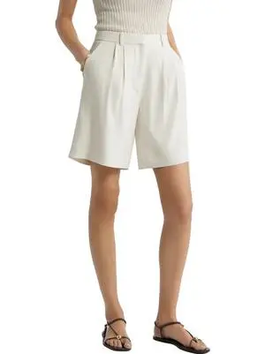 Nordstrom Pleated Trouser Shorts - Ivory Birch