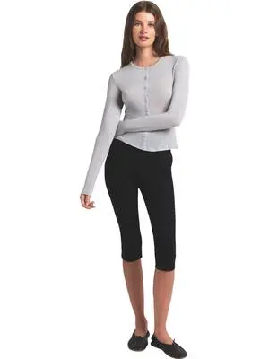 SKIMS Sheer Modal Cardigan With Covered Buttons - Heather Grey
