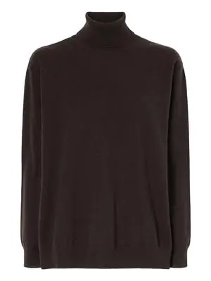 Brunello Cucinelli Cashmere Turtleneck Sweater Dark Brown