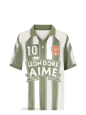 Aimé Leon Dore Logo Appliquéd Striped Jersey T-shirt - Green