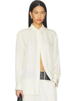 Theory Hi Low Flou Shirt - Rice Multi