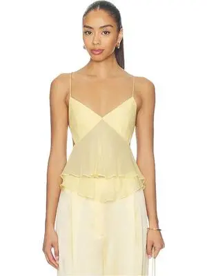 THE SEI The Sei Cut Out Ruffle Cami Custard