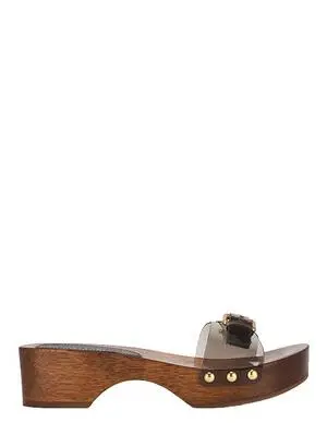 Farm Rio Jelly Clog With Wooden Footbed - Black