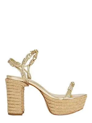 Schutz Nara Platform Sandal In Metallic Gold - Platinum