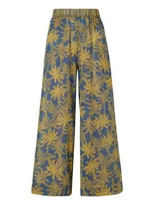 ERES Itinerant Printed Cotton-voile Straight-leg Pants - Blue