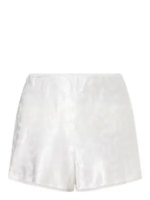 DÔEN Floral Lenzing™ Ecovero™-blend Satin-jacquard Shorts - White