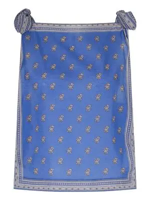 DÔEN Amalia Floral-print Cotton-voile Top - Blue