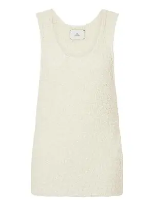 THE ELDER STATESMAN Ella Silk, Cashmere And Linen-blend Tank - Neutrals