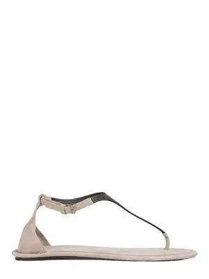 Brunello Cucinelli Bead-embellished Suede Sandals - Stone