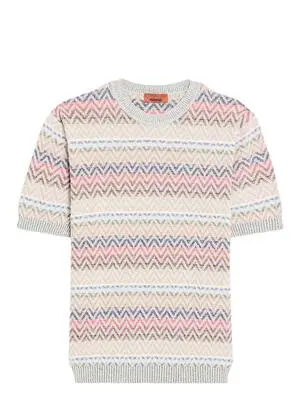 Missoni Jacquardknit Cottonblend Tshirt - Beige