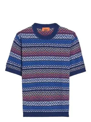 Missoni Jacquardknit Cottonblend Tshirt - Indigo