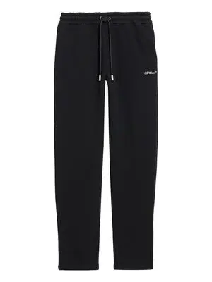 Off-White Embroidered Cottonjersey Sweatpants - Black